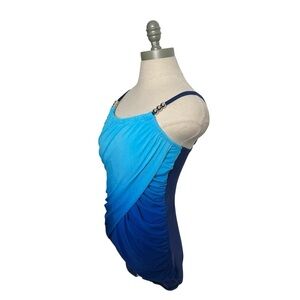 VENUS | Swim | Venus Slimming Draped Onepiece Swimsuit Ocean Ombre Blue ...